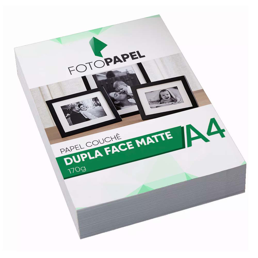 Papel Couchê Laser Dupla Face Matte A4 170g 100 Folhas - 20 Pacotes - SOCD