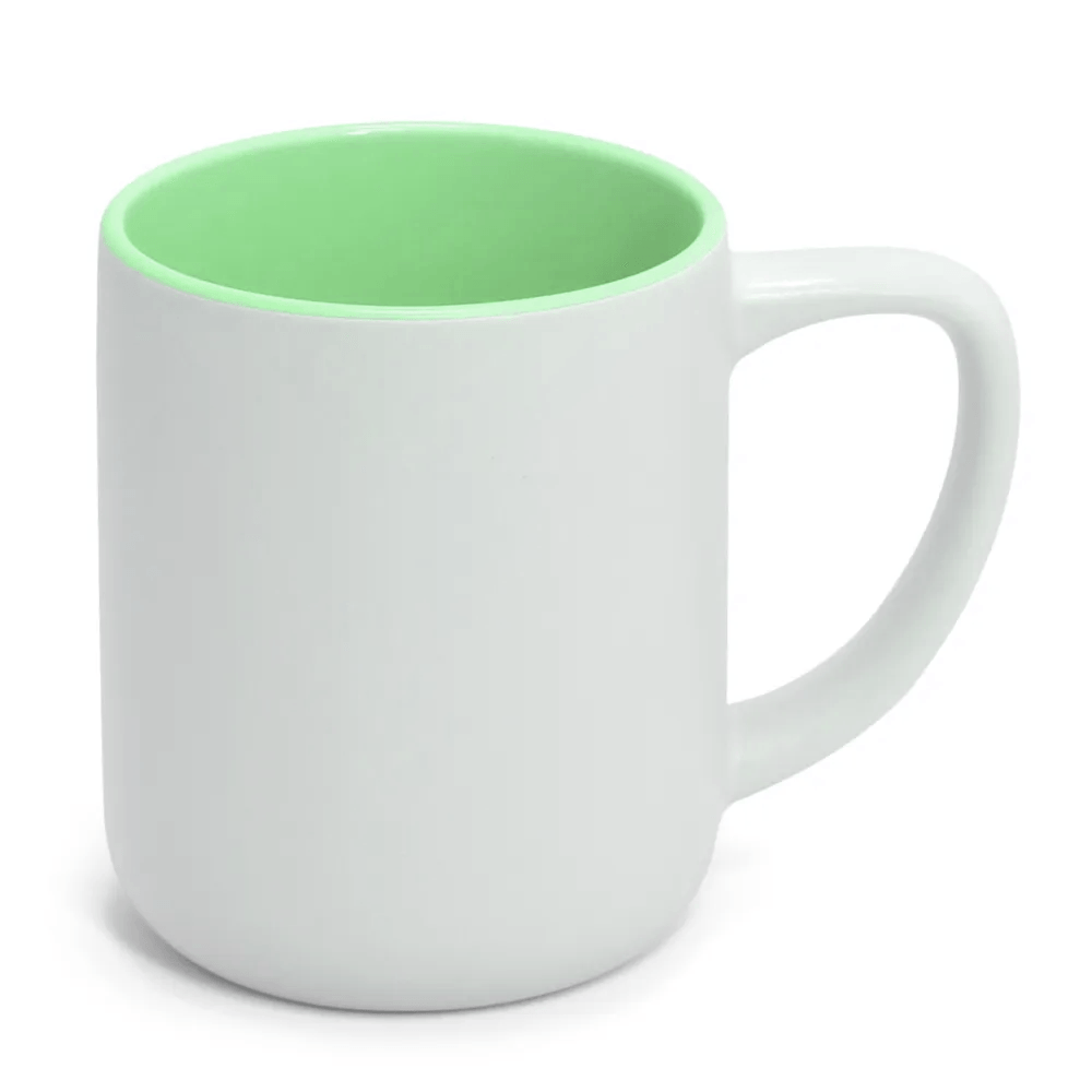 Caneca Cerâmica Branca para Sublimação Matte Interior Verde Claro ...